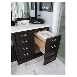 Hidden clothes hamper in master bath - Traditional - Bathroom - Chicago ...