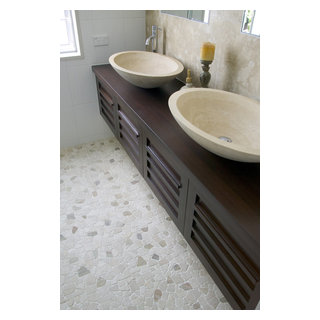 Island Stone random pebble floor - Modern - Bathroom - Other - by ...