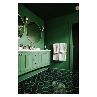 Jewel Tone Evergreen Tile Bathroom - Eclectic - Bathroom - Los Angeles ...