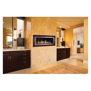 Linear Fireplace - Modern - Bathroom - New York - by KJB FIREPLACES | Houzz