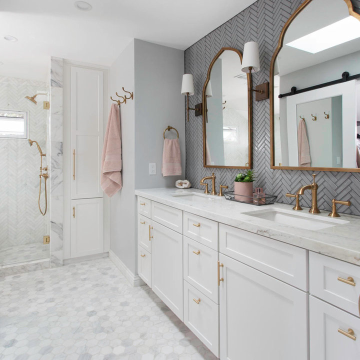 75 Beautiful Half Tiled Bathroom Ideas and Designs - April 2022 | Houzz UK