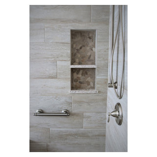 Master Bath Remodel - Wide Plank Tile for Shower Surround and Pebble ...
