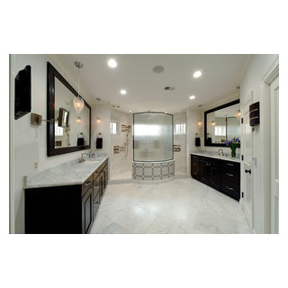 Master Bath | Walk-Through Shower & Separate Vanities - Traditional ...