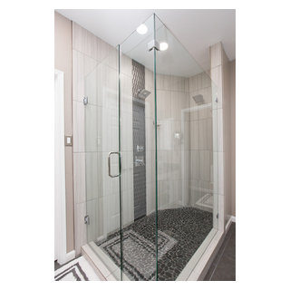 Master Bathroom | Expand Shower | New Tile Floors and Leather Granite ...