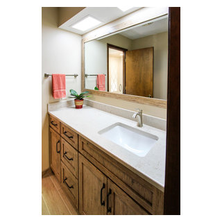 Medallion Knotty Alder Bathroom Vanity and Eternia Quartz Countertop ...