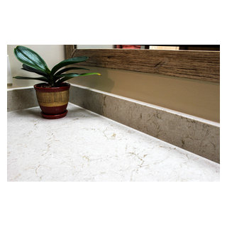 Medallion Knotty Alder Bathroom Vanity and Eternia Quartz Countertop ...