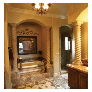 Mediterranian Bathroom -rope columns by Realm of Design - Mediterranean ...