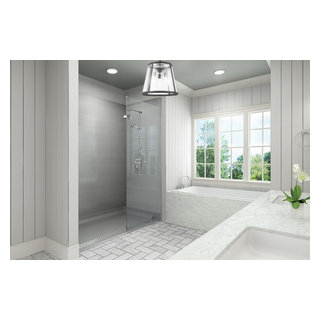 Modern Bathroom accessible shower walk in shower trench drain ...