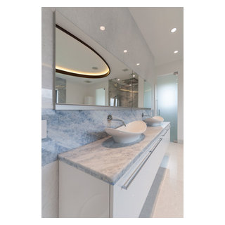 Modern Mosa White Marble Home - Contemporary - Bathroom - Miami - by ...