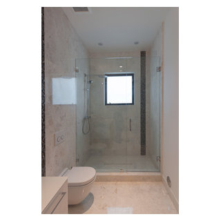 Modern Mosa White Marble Home - Contemporary - Bathroom - Miami - by ...