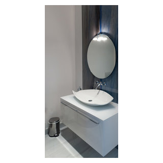 Modern Mosa White Marble Home - Contemporary - Bathroom - Miami - by ...