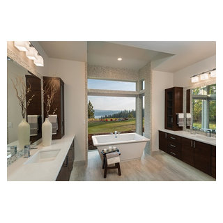 Modern stand alone tub with large bay window - Contemporary - Bathroom ...