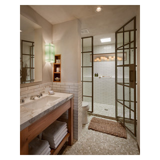 Modern Wood and White Tile Bathroom - Contemporary - Bathroom - Phoenix ...