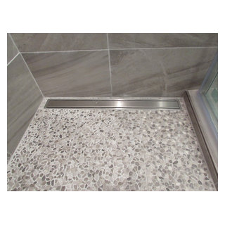 Mosaic Tile Floor with Trough Drain - Modern - Bathroom - Other - by ...