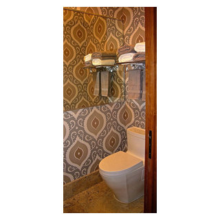 MUD POWDER RM - Wallcovering & Mirror - Transitional - Bathroom - San ...