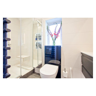 Narrow shower room with good storage - Modern - Bathroom - Oxfordshire ...