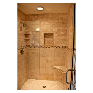 Natural stone walk in shower - Traditional - Bathroom - Milwaukee - by ...