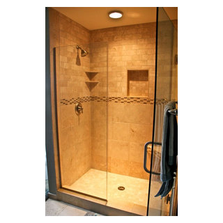 Natural stone walk in shower - Traditional - Bathroom - Milwaukee - by ...