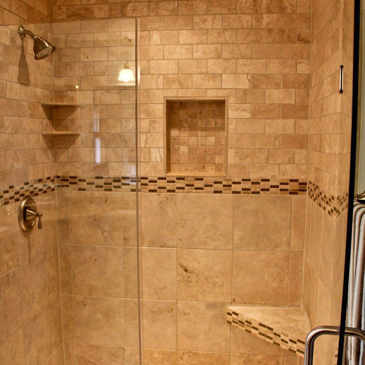 Natural Stone Walk In Shower - Photos & Ideas | Houzz