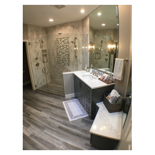 Navigating an awkward bathroom layout - Transitional - Bathroom ...