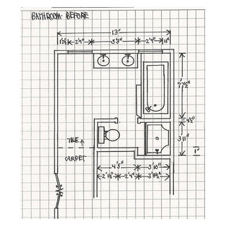 NLT Construction- Floor plan Drawings- Before - Modern - Bathroom ...