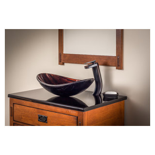 Novatto CASCADE Faucet with Novatto VOLLE Glass Vessel Sink - Modern ...