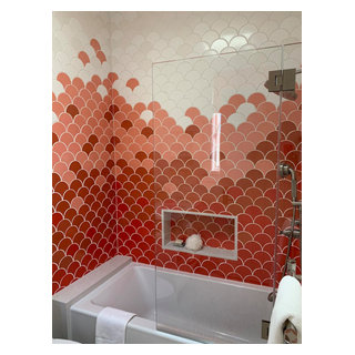 Ombre-Style Scalloped Tile Tub Surround - Modern - Bathroom - San ...