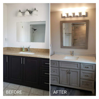 Part 2: Before and After Main Bathroom Renovation in Brantford - Clásico renovado - Cuarto de ...
