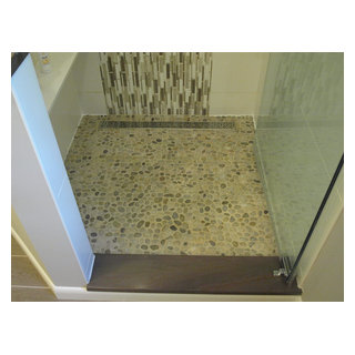 River Rock Shower Floor - Transitional - Bathroom - Newark - by ...