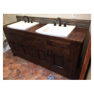 Santa Fe Style Master Bath Transformation - Southwestern - Bathroom ...