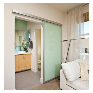 Sliding Passage Door | Satin Aluminum Surface Mounted Top Hung Sliding ...