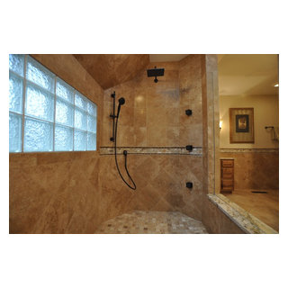 Stone Shower, Spa-Like Bathroom, Beck - Eclectic - Bathroom ...