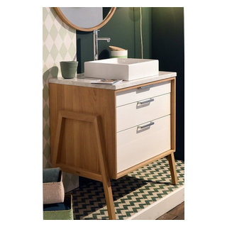 STRUCTURE by Line Art Bathroom Vanity in Solid Oak - Contemporary ...