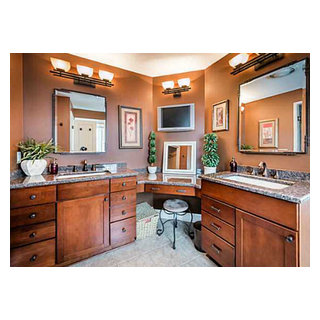 Stylish master bathroom from Custom Homes by Ron Merle - Transitional ...