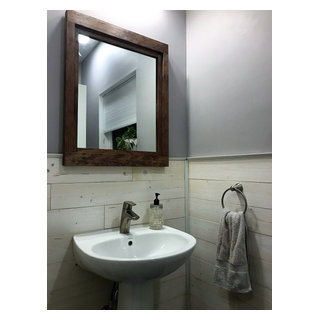 The Small Shiplap Powder room - Farmhouse - Bathroom - Philadelphia ...