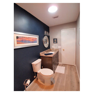 Transitional Designed Navy Guest Bathroom - Transitional - Powder Room ...