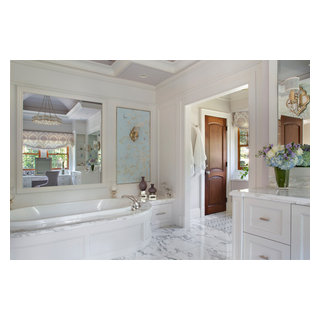 Transitional Master Bathroom With Contemporary Details - Classique Chic ...