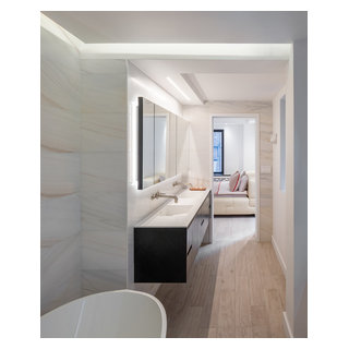 Trapeze Stair Duplex Apartment - Contemporary - Bathroom - New York ...