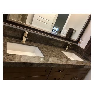 Updated Guest Bathroom Counter Top - Labrador Antique Granite Counter ...