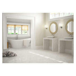 Vittoria White Della Terra Quartz collection Bathroom - Contemporary ...