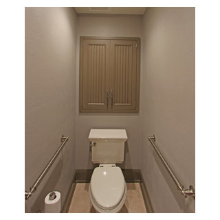 Water closet with recessed cabinet storage - Traditional - Cloakroom ...