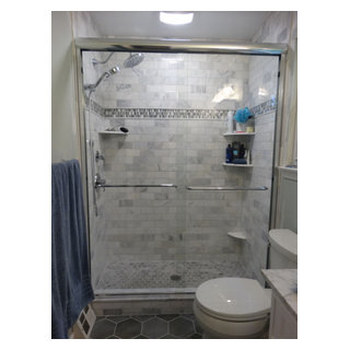 West Chester, PA Master Bath Tub to Shower Conversion - Transitional ...