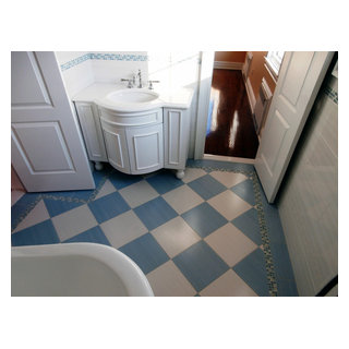 White & Blue Checkerboard - Modern - Bathroom - New York - by Tile By ...