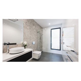 Black Louvre Window with obscure glass - Bathroom - Brisbane - by ...