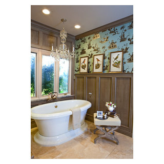 Wood Wainscot and Freestanding Tub Bathroom Renovation St. Louis, MO ...