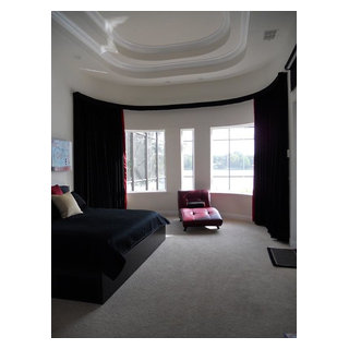 Bay Window Bendable Curtain Rod with Valance - Modern - Bedroom ...