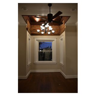Bedroom bay window with exposed brick turret - Traditional - Bedroom ...