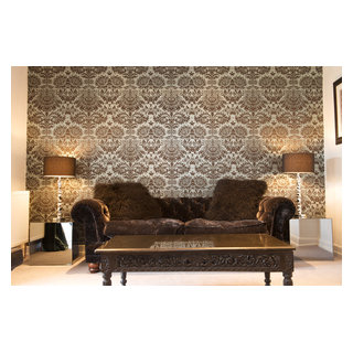 Bedroom featuring Zoffany Wallpaper - Eclectic - Bedroom - Manchester ...