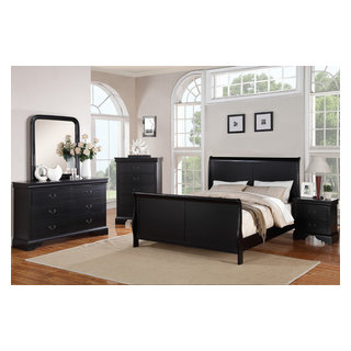 Black Queen Sleigh Bed - Contemporain - Chambre - Orange County - par ...