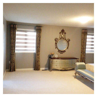 Blinds and Drapes Side panel combinations - Traditional - Bedroom ...